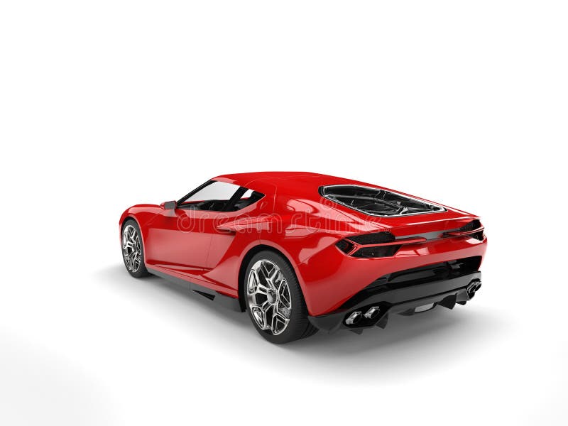 Sports Car - Red - Back View Stock Illustration - Illustration of ...