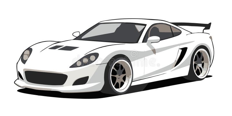 Sports Car. Simple Car Drawing Stock Vector - Illustration of white ...