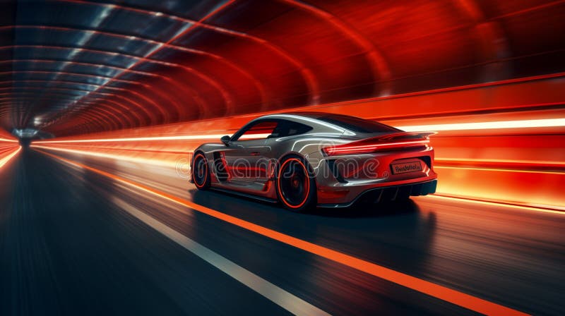 A Sports Car Speeding through Stock Illustration - Illustration of ...