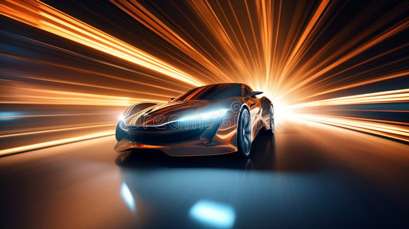 A sports car speeding stock illustration. Illustration of modern ...