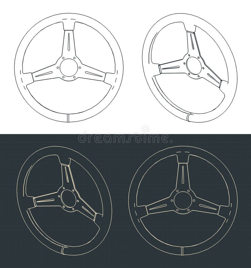Sports Car Steering Wheel Drawings Stock Vector - Illustration of ...