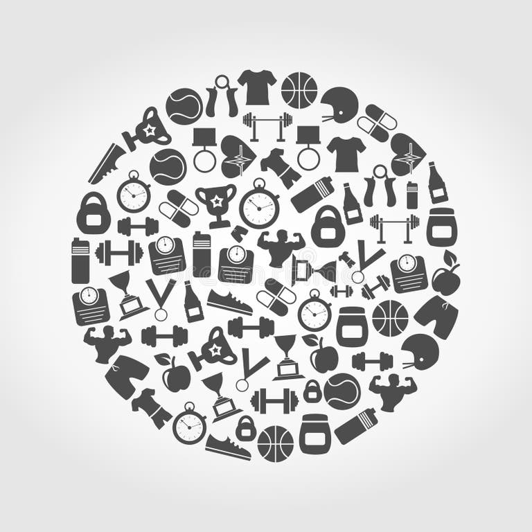 Sports a circle stock vector. Illustration of bodybuilding - 38784339