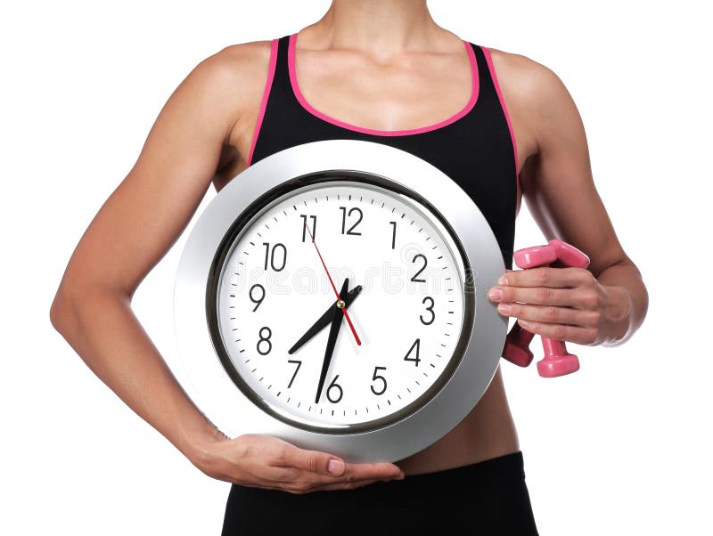 Sports Coach Holding a Clock Stock Photo - Image of sportswear, slim ...