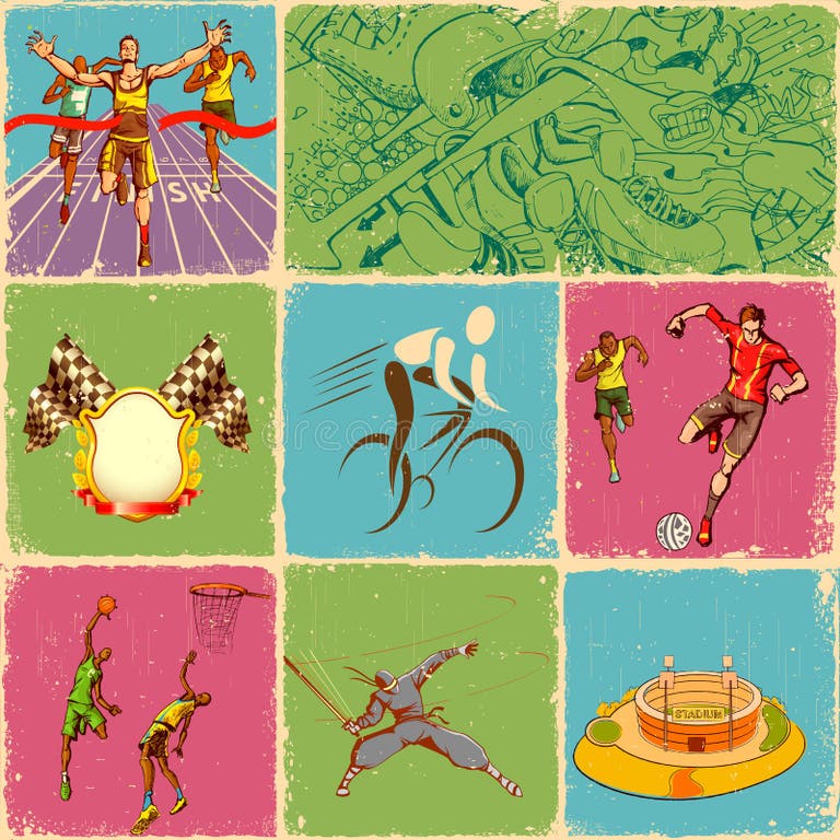 Sports Game Collage Stock Illustrations – 1,856 Sports Game Collage ...