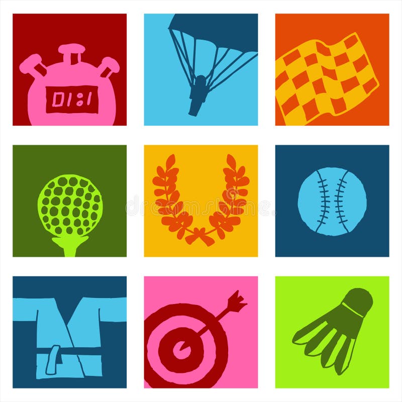 Sports color icons 2 stock vector. Illustration of palm - 10551682