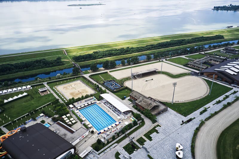 Sports Complex with Pool, Beach Volleyball Playgound and Riding Area ...
