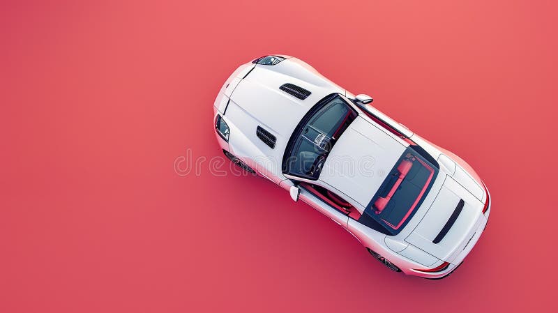 Sports Convertible Car with Soft Top Down. Convertible - Top View, in ...