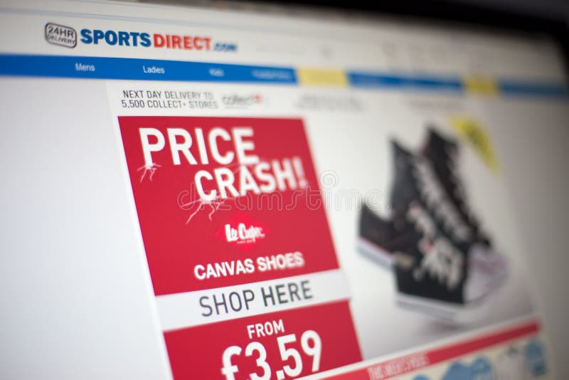 Sports Direct web site editorial stock photo. Image of britain - 42369433
