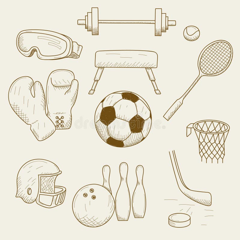 Vintage sport symbols stock vector. Illustration of series - 36151706