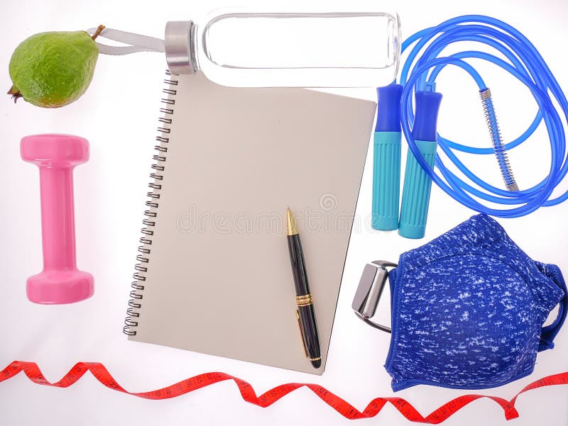 Sports Equipment with Copy Space on Notebook for Presentations and Web ...
