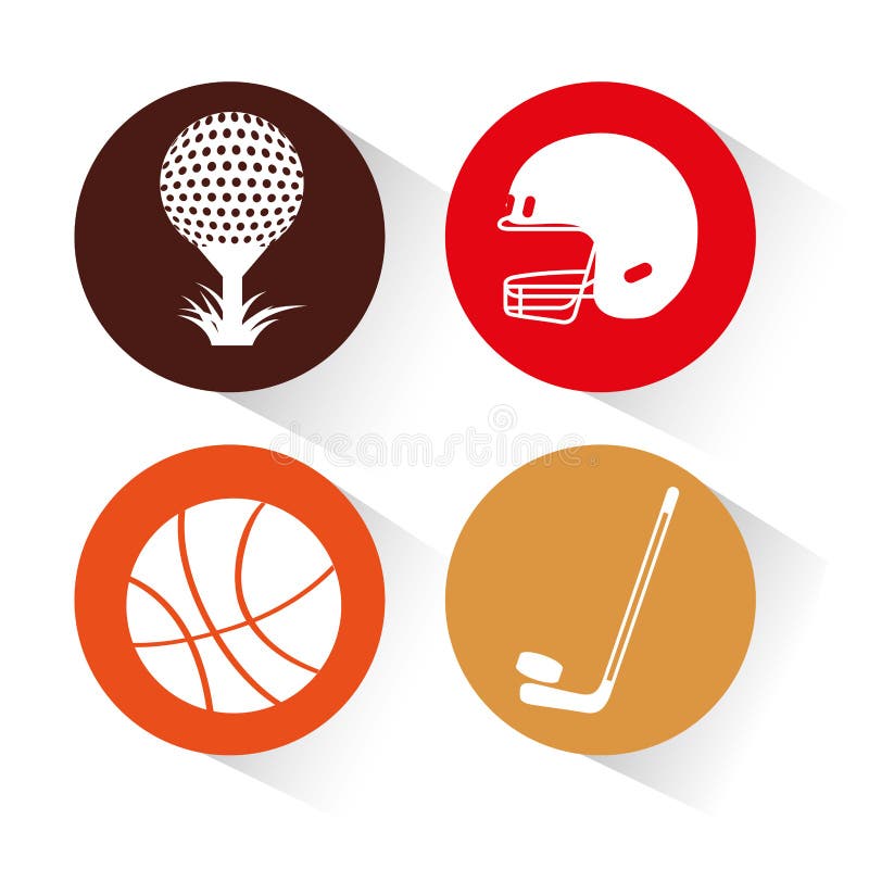 Sports equipment set icons stock vector. Illustration of game - 90644814