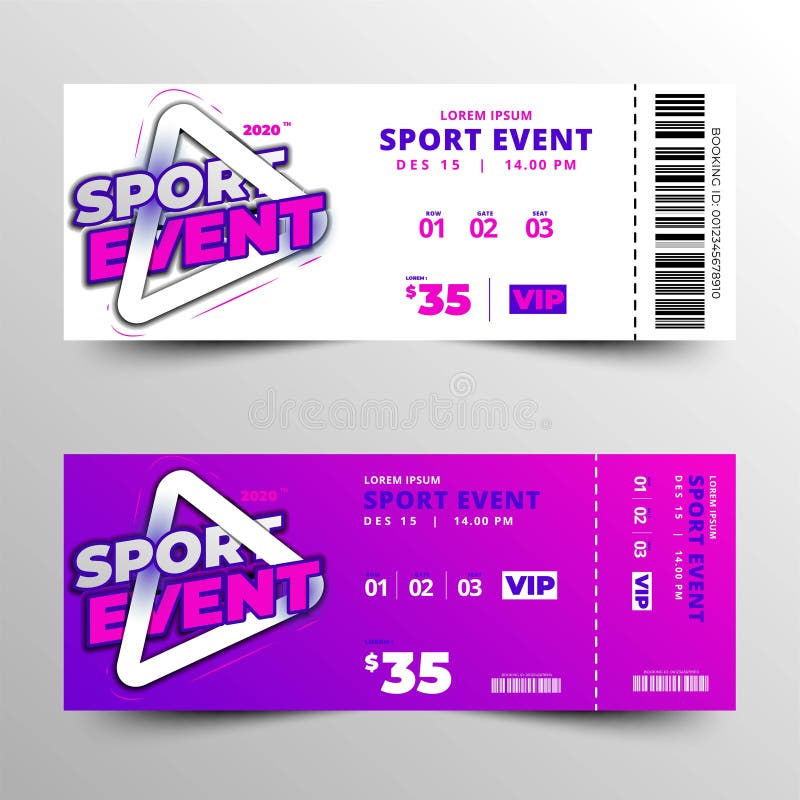 Sports Event Ticket Typographic Template Design Vector Stock ...