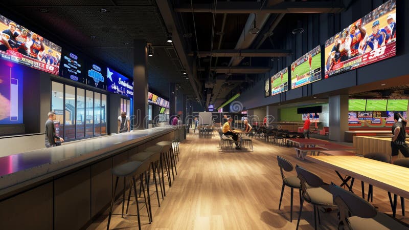Sports Fanatic Zone Interior.sports Bar. Generative Ai Stock ...