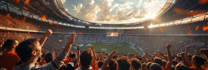 Sports Fans Cheering during a Match in a Stadium. Stock Photo - Image ...