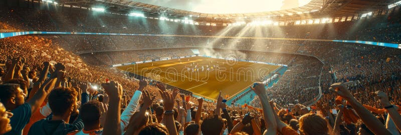 Sports Fans Cheering during a Match in a Stadium. Stock Photo - Image ...
