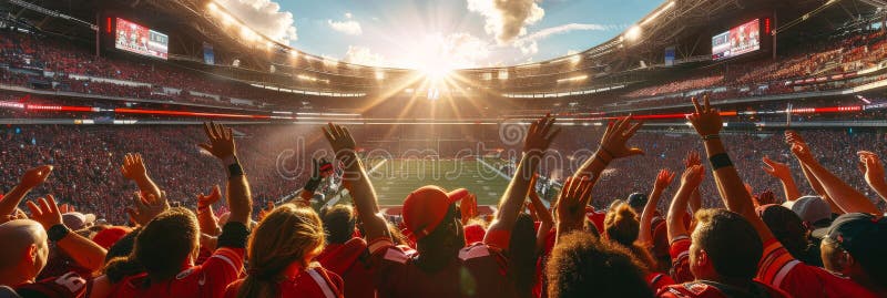 Sports Fans Cheering during a Match in a Stadium. Stock Image - Image ...