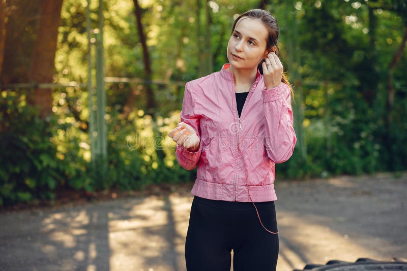 Sports Girl Training Ain A Summer Park Stock Image Image Of Lifestyle Activity 171400091