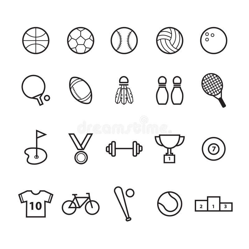 Sports Icon Set. Vector Illustration Decorative Design Stock Vector ...