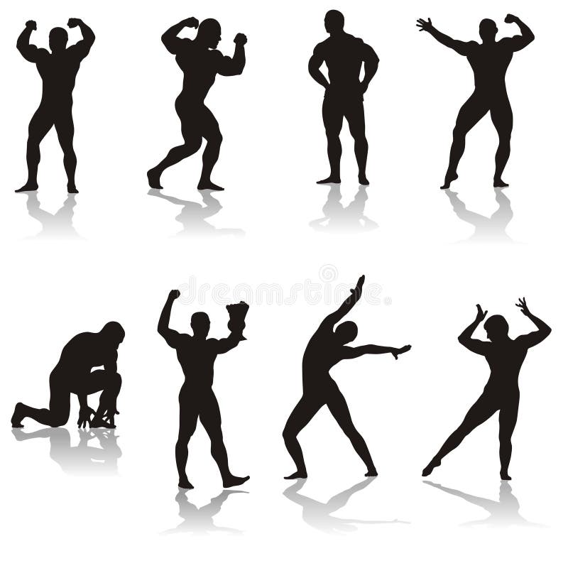 Outline of a Female Bodybuilder Stock Vector - Illustration of health ...