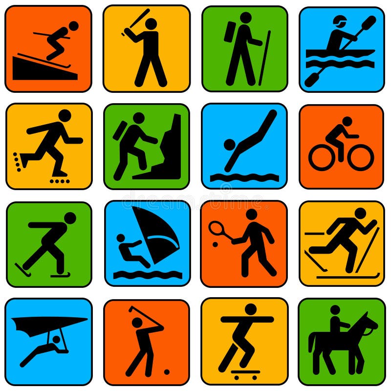 Sports icons stock illustration. Illustration of play - 88902007