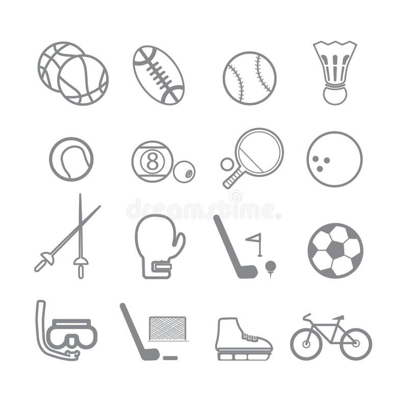 Sports icons line stock vector. Illustration of baseball - 40538656