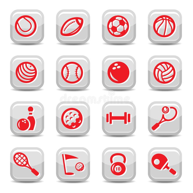 Sports theme icon set stock vector. Illustration of sport - 33801118