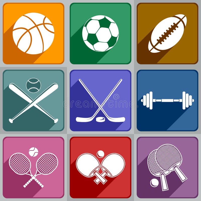 Sports icons stock vector. Illustration of hockey, colorful - 35629357