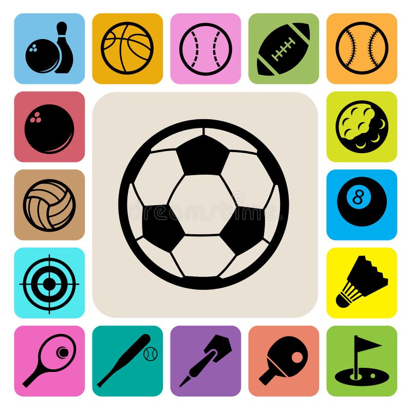 Sports Icons set stock vector. Illustration of site - 137818508