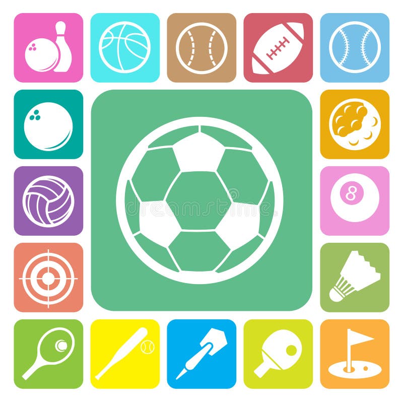 Sports Icons set. stock vector. Illustration of helmet - 33317046