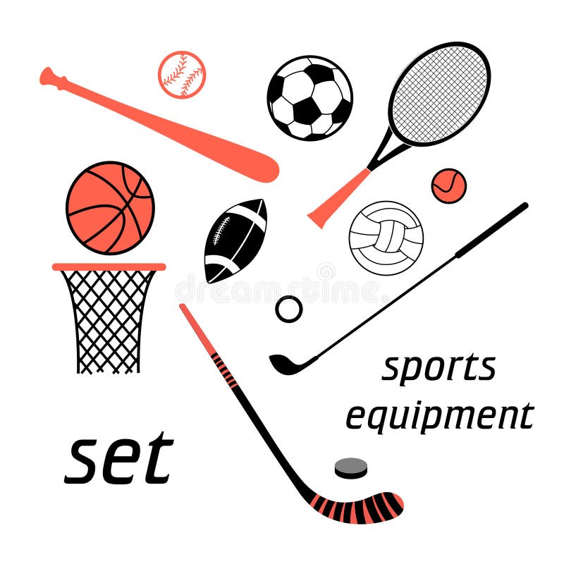 Sports items set stock vector. Illustration of game, conditionally ...