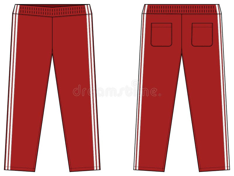 Sports Jersey Pants Vector Template Illustration / Red and White Stock ...