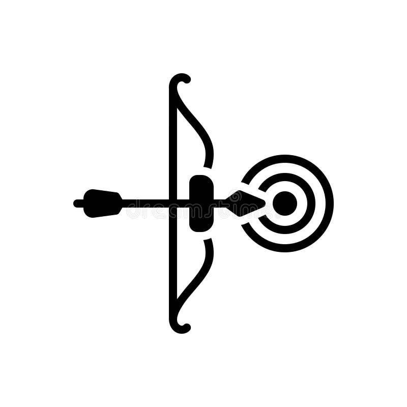 Black Solid Icon for Archery, Longbow and Archer Stock Vector ...