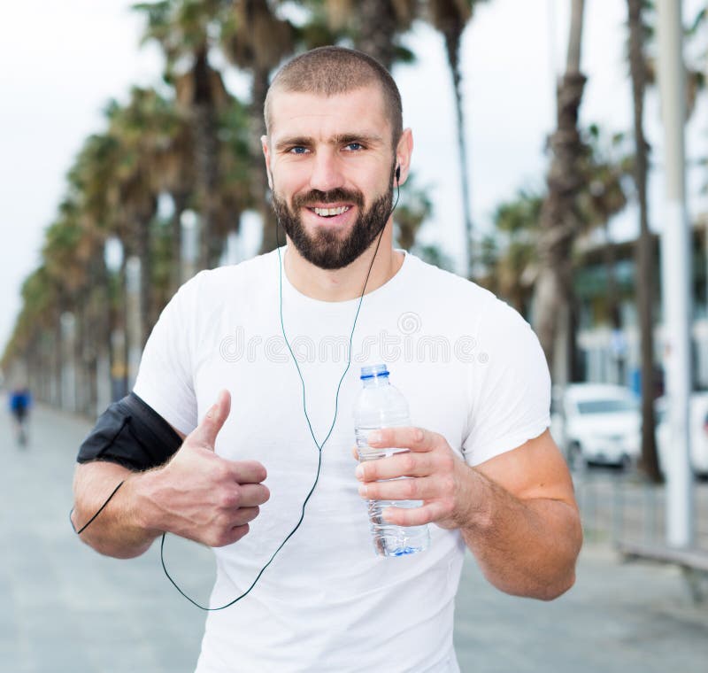 Man Made a Break in Training Stock Photo - Image of lifestyle, break ...