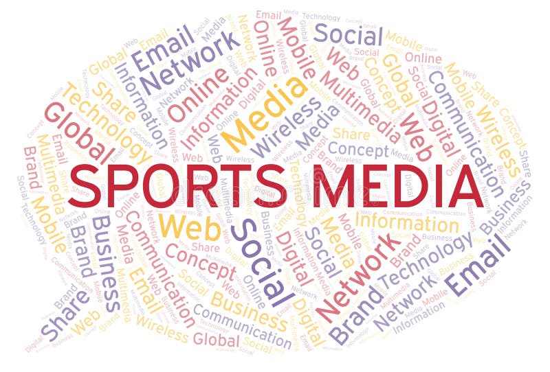 Sports Media word cloud stock illustration. Illustration of greeting ...