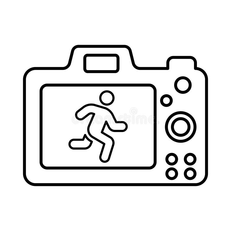 Sports mode on camera icon stock vector. Illustration of mood - 225662707