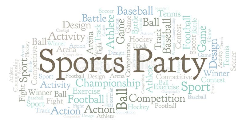Sports Party word cloud. stock illustration. Illustration of athlete ...