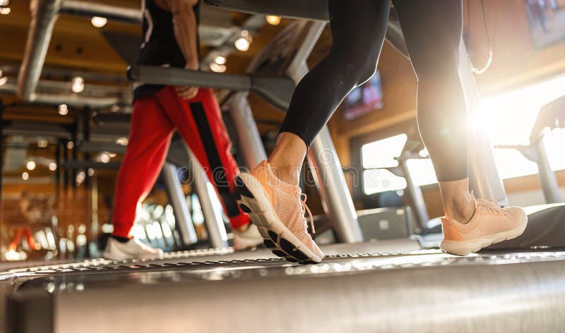 Sports People Running on Treadmills Stock Photo - Image of treadmill ...