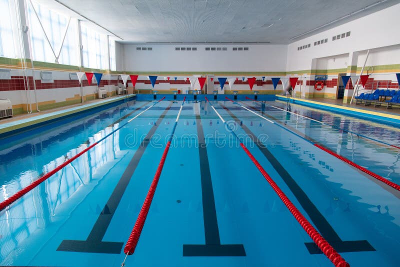 Sports Pool with Blue Water Stock Photo - Image of race, lane: 244317436