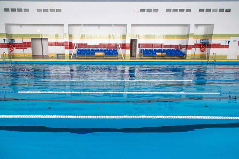 Sports Pool with Blue Water Stock Image - Image of pool, reflection ...