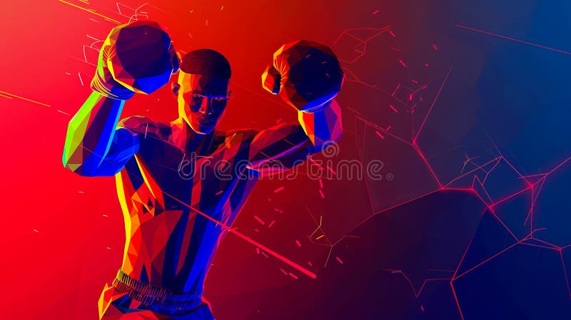 A Sports Poster with a Picture of Boxing. Stock Illustration ...