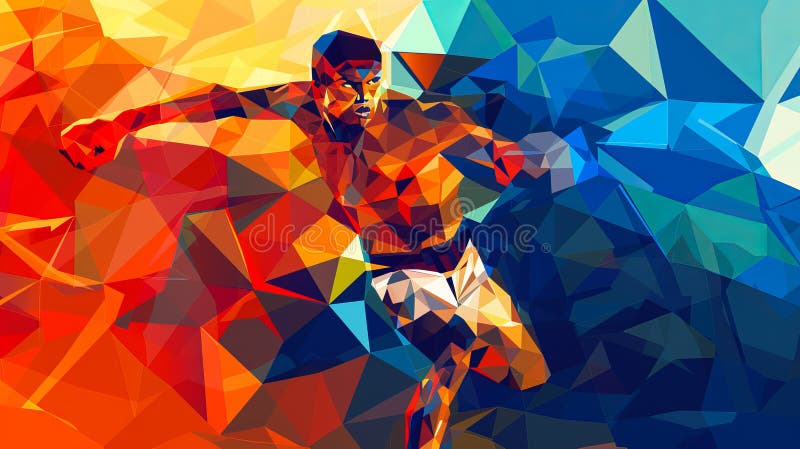 A Sports Poster with a Picture of Boxing. Stock Illustration ...