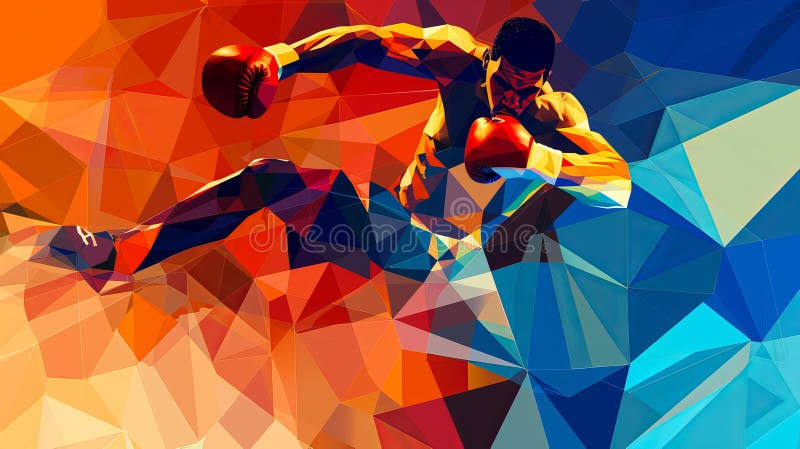 A Sports Poster Banner Featuring a Box. Stock Illustration ...