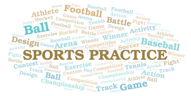 Sports Practice word cloud stock illustration. Illustration of font ...