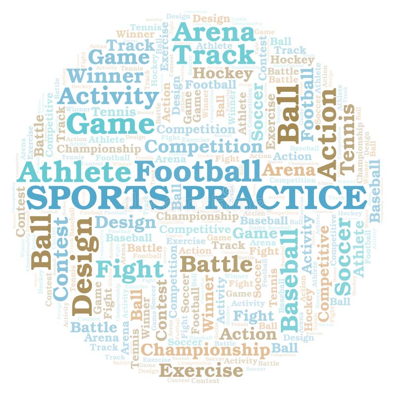 Sports Practice word cloud stock illustration. Illustration of bubble ...