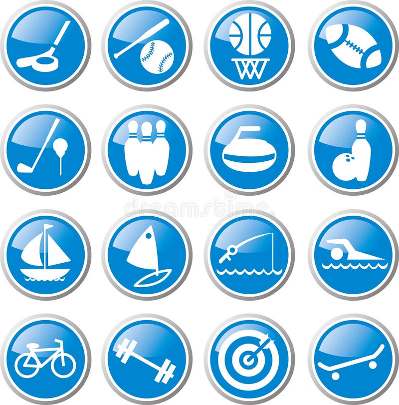 Sports and Recreation Icon Set Stock Illustration - Illustration of ...