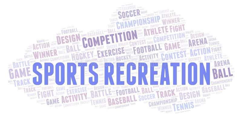 Sports Recreation Word Cloud Stock Illustration - Illustration of game ...