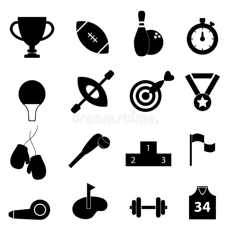 Sports related icon set stock vector. Illustration of sign - 25879600