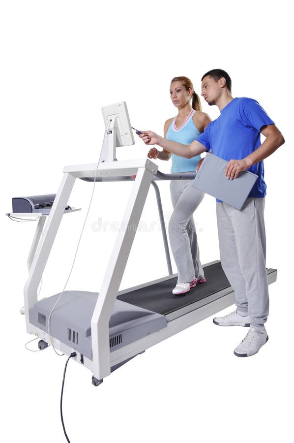 Sports Scientist Doing Performance Assessment with Treadmill Stock ...