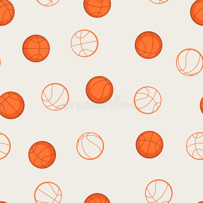 Sports Seamless Pattern with Basketball Icons in Stock Vector ...