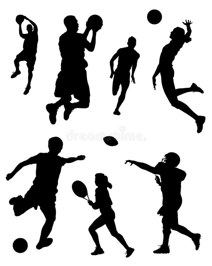 Sports Silhouettes stock vector. Illustration of female - 4406923
